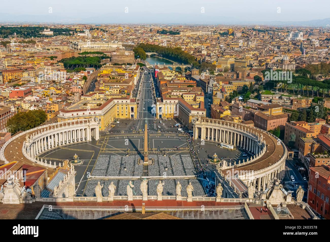 An aerial view of buildings and historical ruins in Vatican city Stock ...