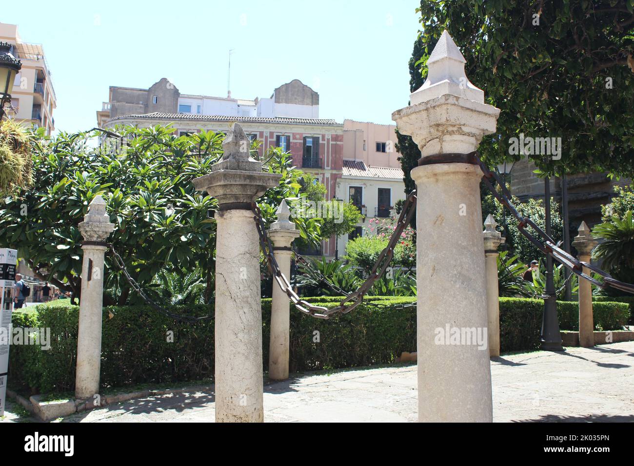 A collection of beautiful stone pillars connected to each other by ...
