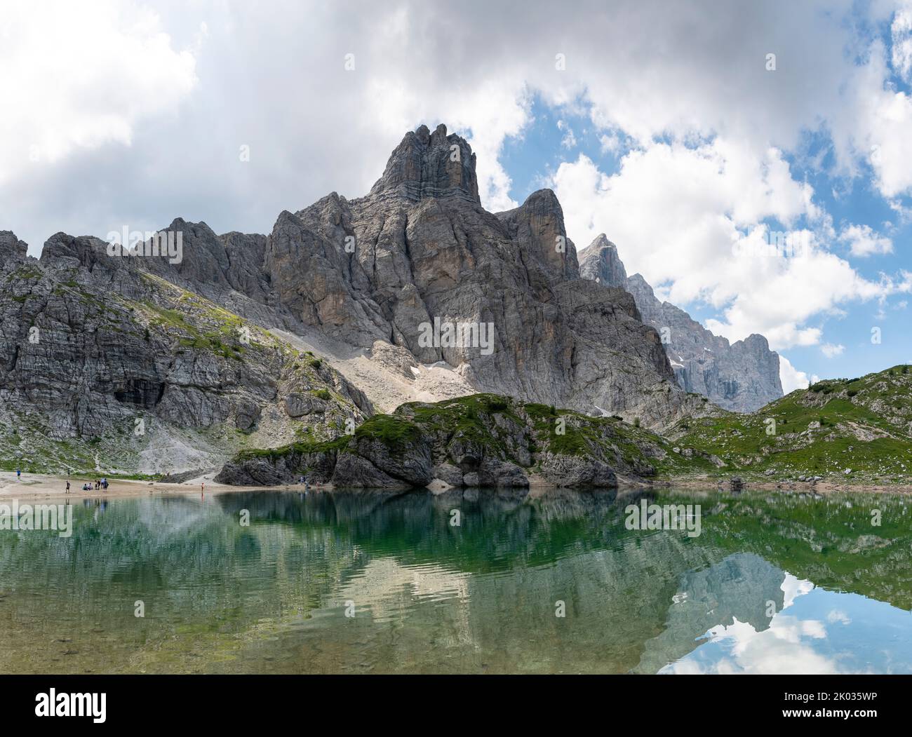 View of Lago di Coldai in the Dolomites Stock Photo - Alamy
