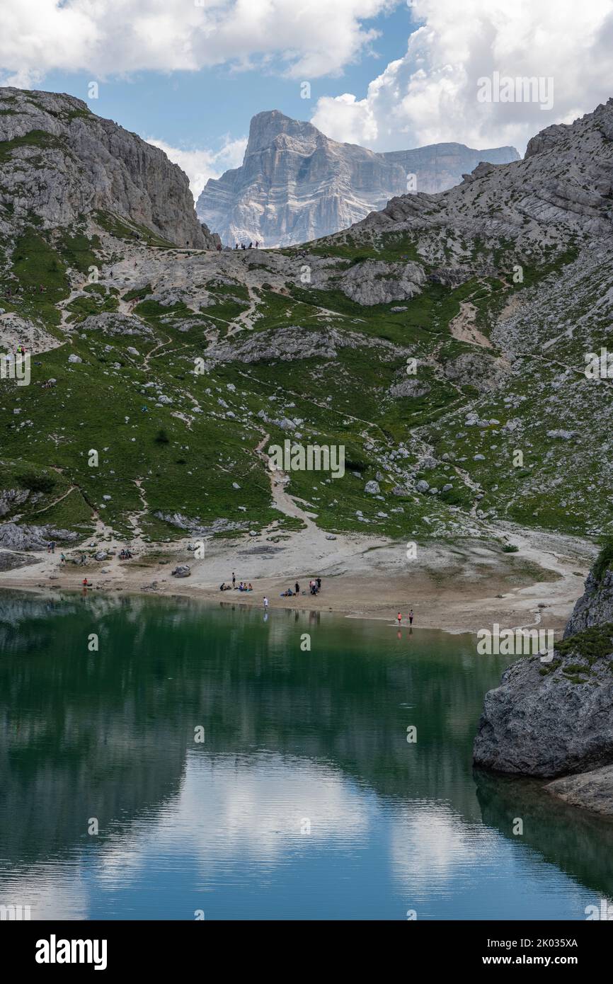 View of Lago di Coldai in the Dolomites Stock Photo - Alamy
