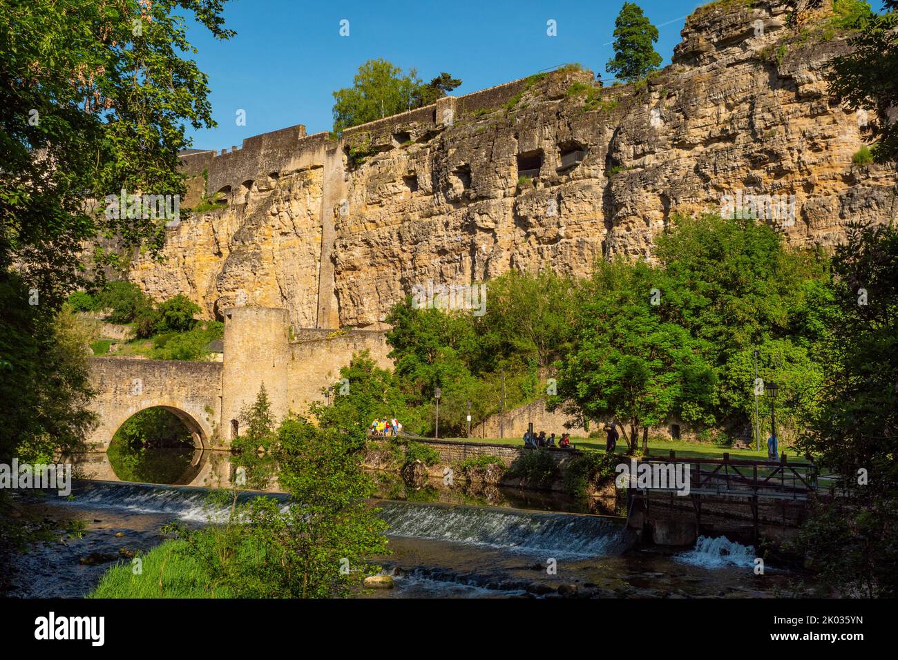 Alzette River and Bock Casemates, Luxembourg City, Grand Duchy of ...