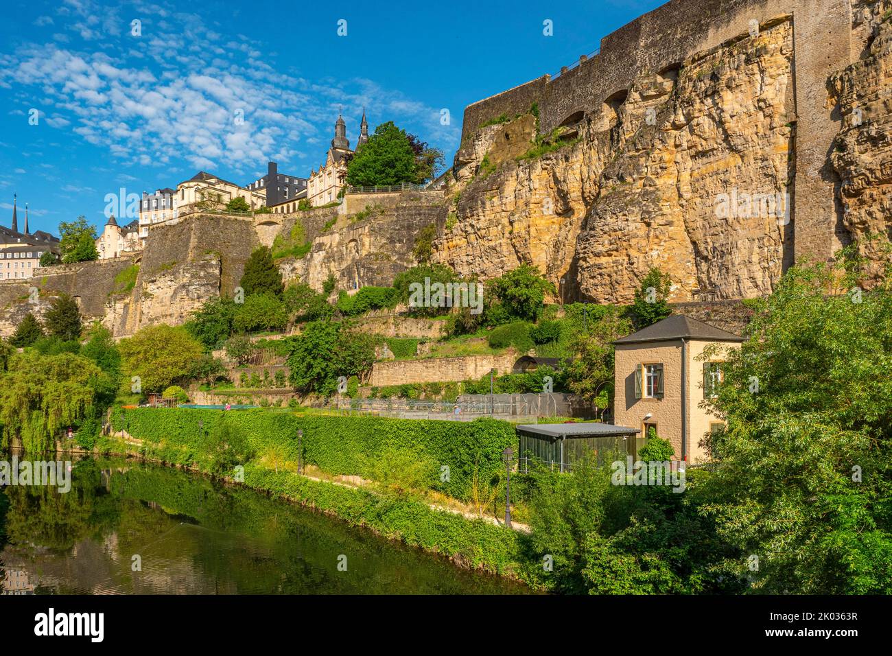 Alzette River and Bock Casemates, Luxembourg City, Grand Duchy of ...