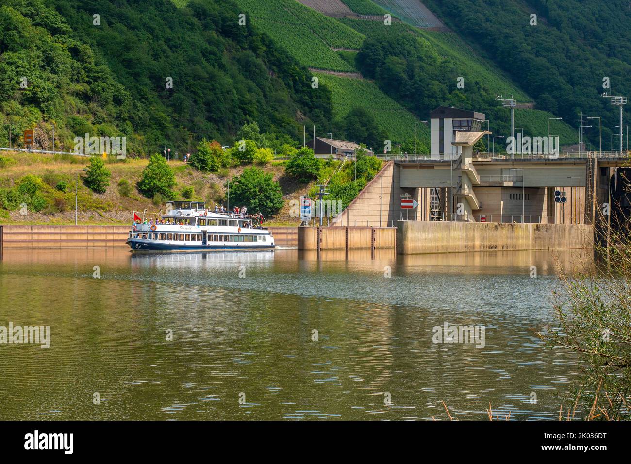 Passenger ship, Serrig state stage and lock, Serrig, Saar, Saar Valley ...