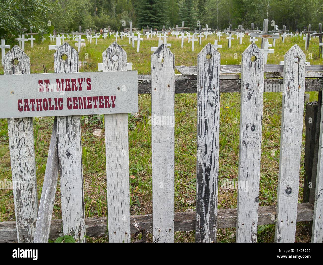 Dawson City Yukon Territory -August 4 2008; St Mary's Catholic Cemetery ...