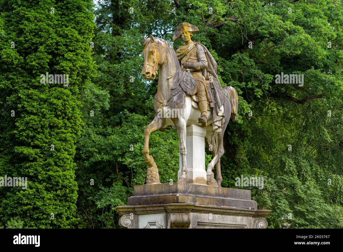 Equestrian statue Frederick the Great, Sanssouci Park, Potsdam ...