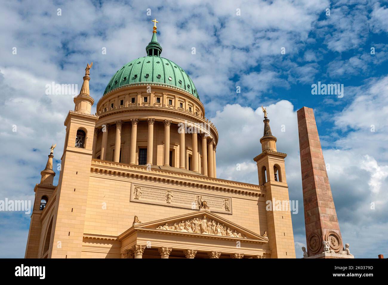 St nikolai church and obelisk at the old market hi-res stock ...