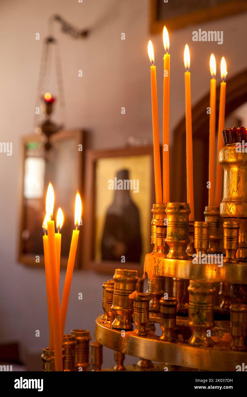 Arkadi monastery, sacrificial candles, monastery, architecture, Crete ...
