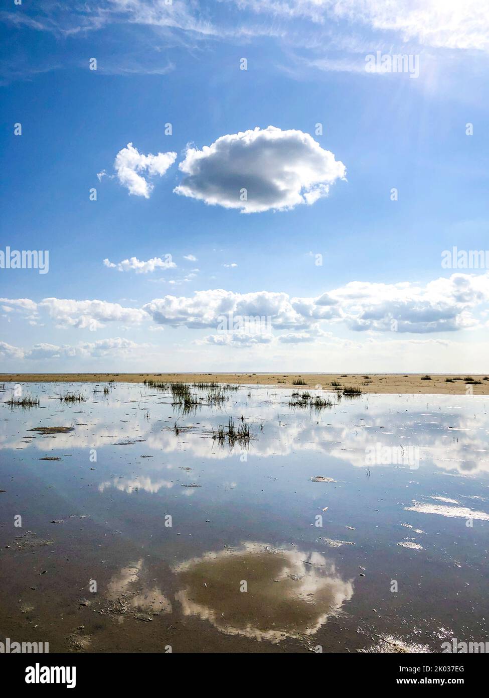 Fish cloud, Fanö, island, landscape, summer, Wadden Sea, Denmark Stock ...