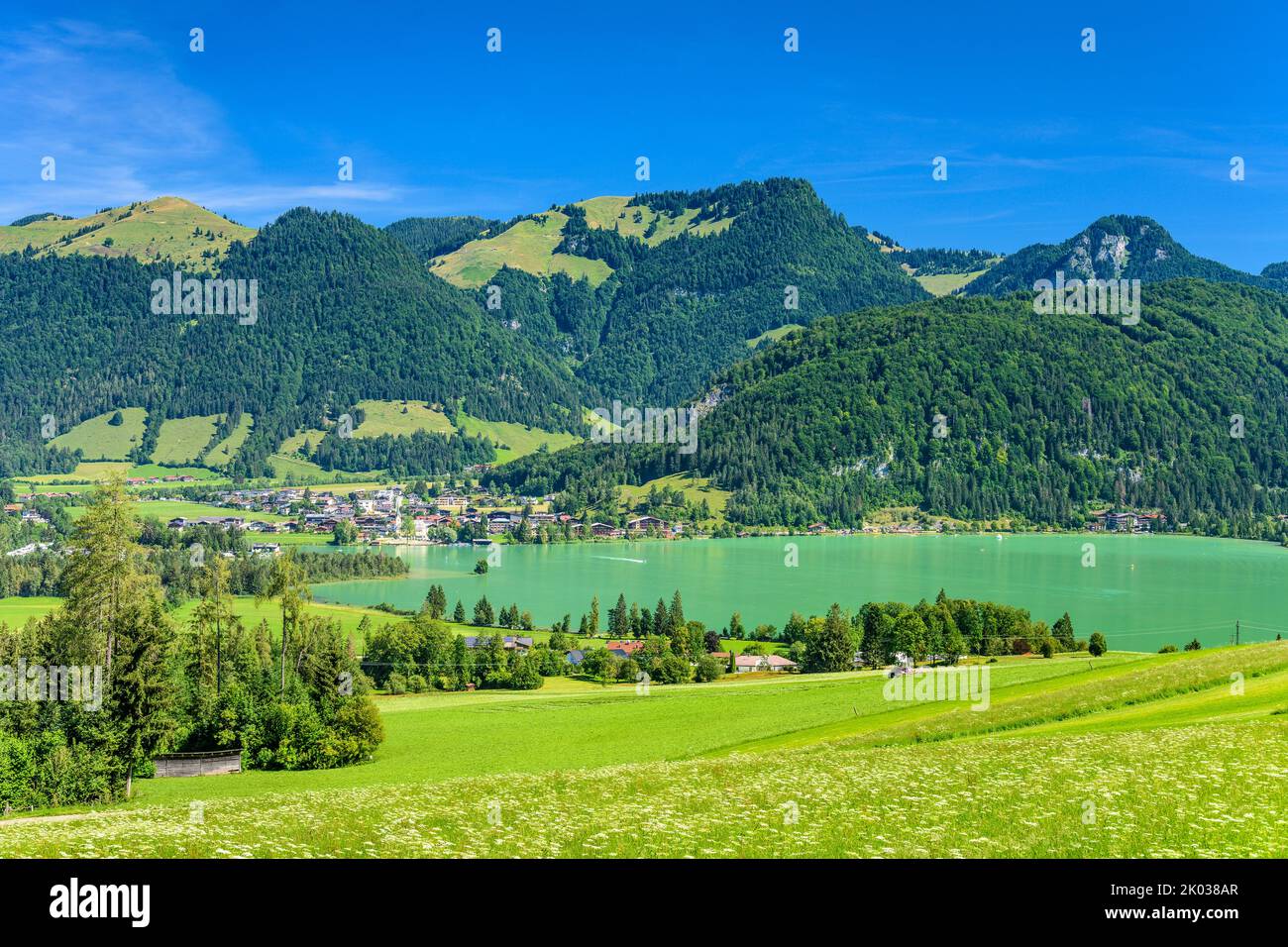 Walchsee with view of village hi-res stock photography and images - Alamy