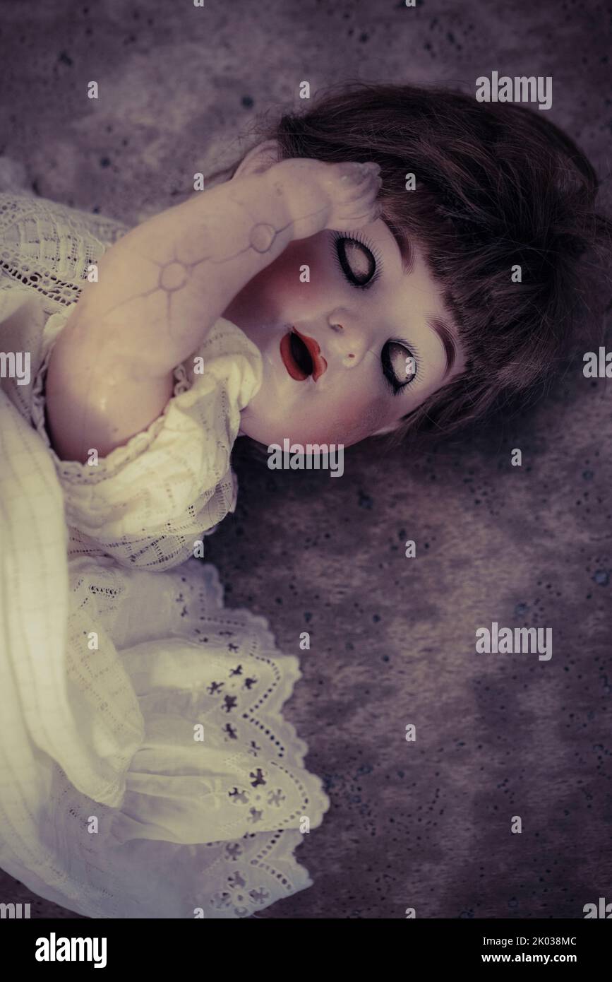Old fashioned doll in lace hi-res stock photography and images - Alamy