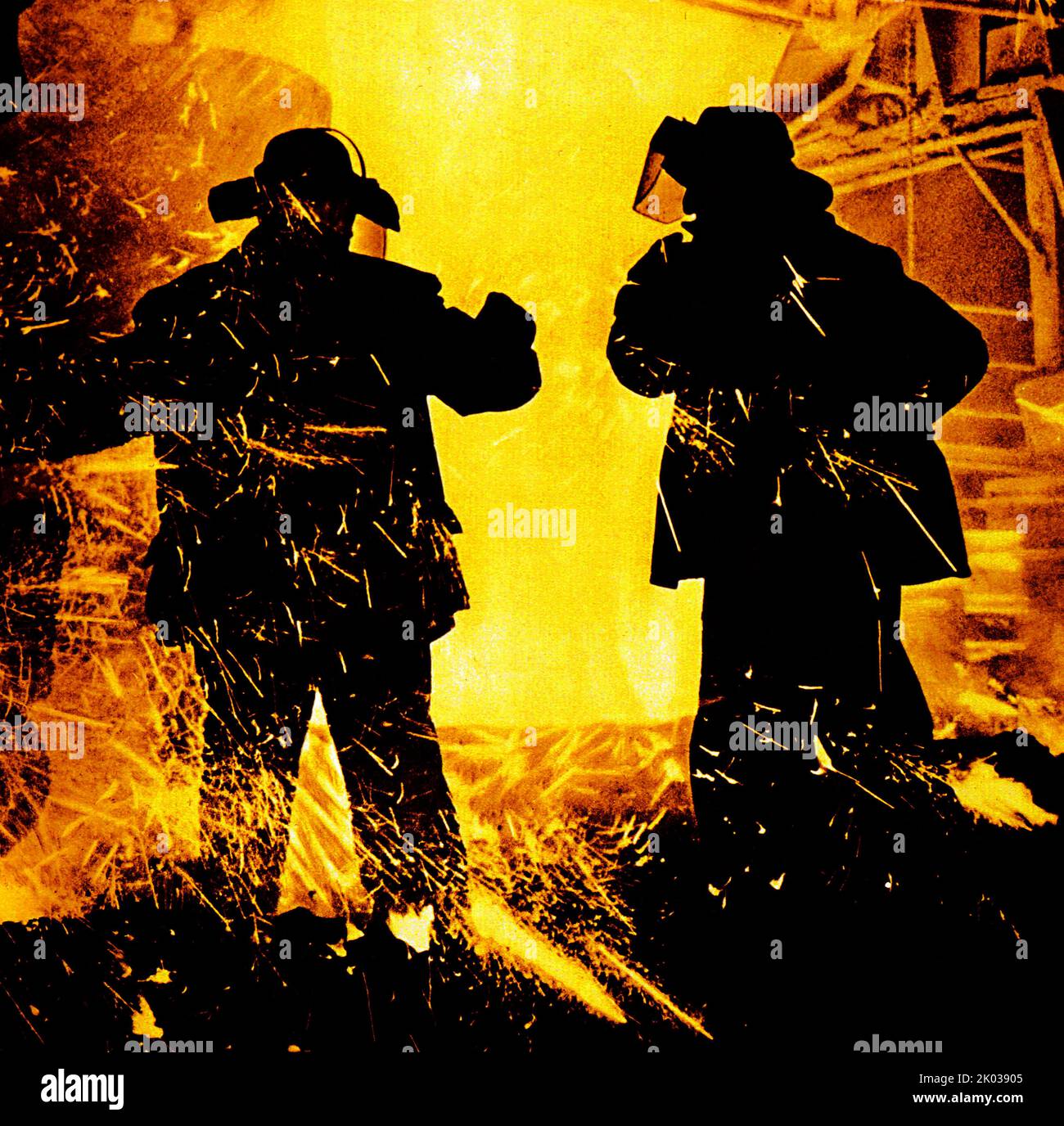 Soviet Russian steel workers, at a steelworks 1965 Stock Photo - Alamy