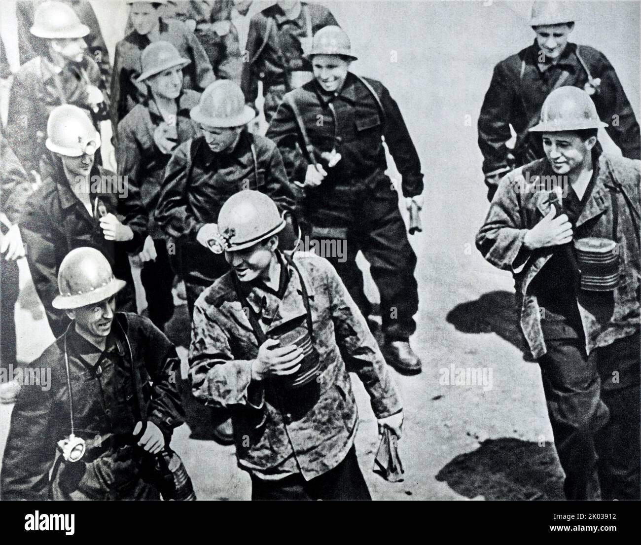 Soviet Russian miners from the mines of Kuzbas. 1965 Stock Photo - Alamy