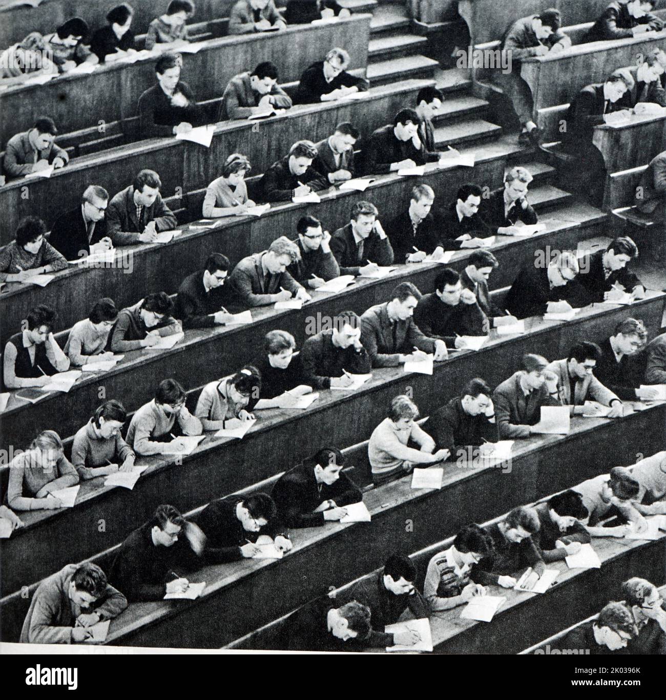 Soviet science students attend a lecture at university. 1965 Stock ...