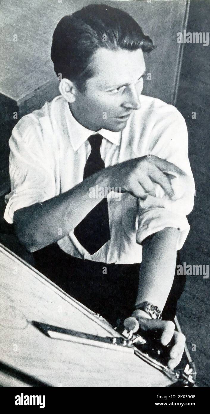 Soviet era engineer at a drawing board. 1961 Stock Photo - Alamy