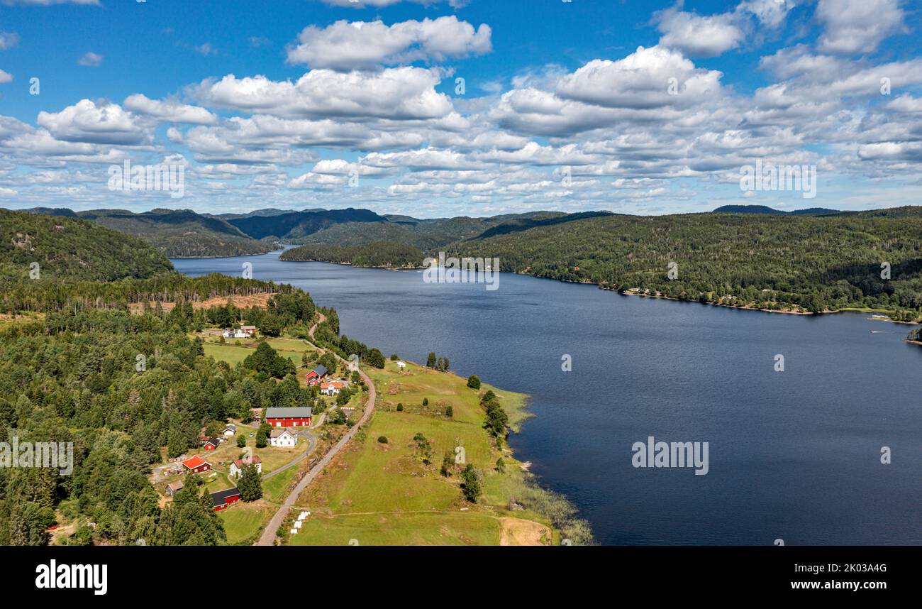 Norway, Vestfold og Telemark, Larvik, Kjose, Farris, lake, forest ...