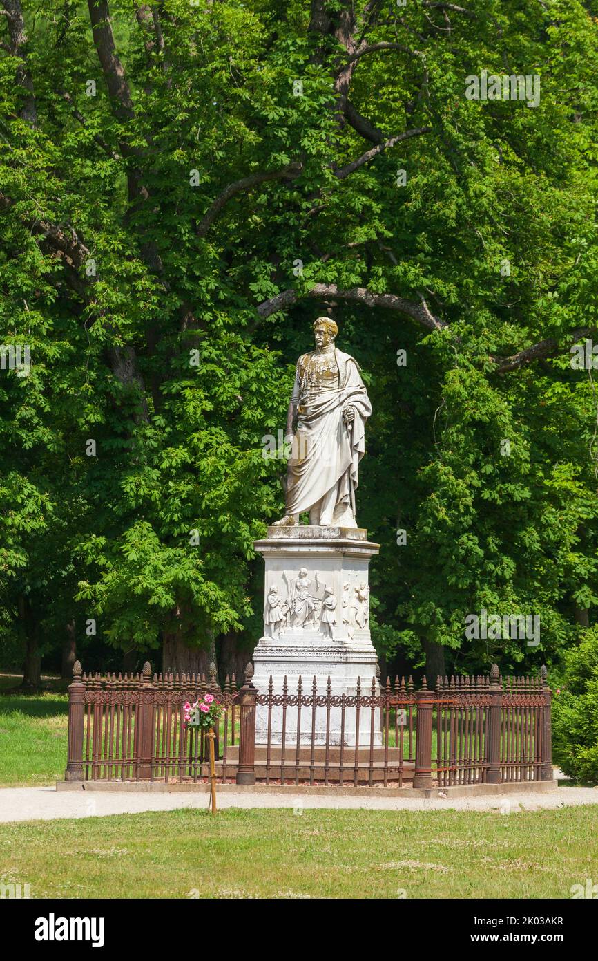 Malte monument in the castle park, Putbus, Rügen Island, Mecklenburg ...