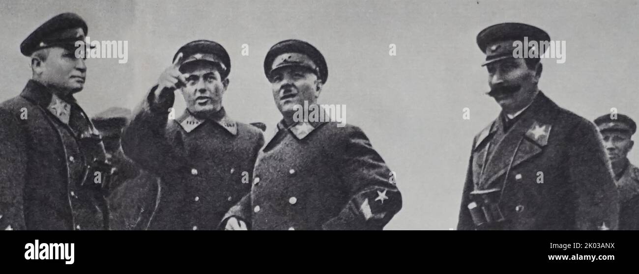 Senior Soviet commanders. 1939. From left to right: A. I. Egorov, I. E ...