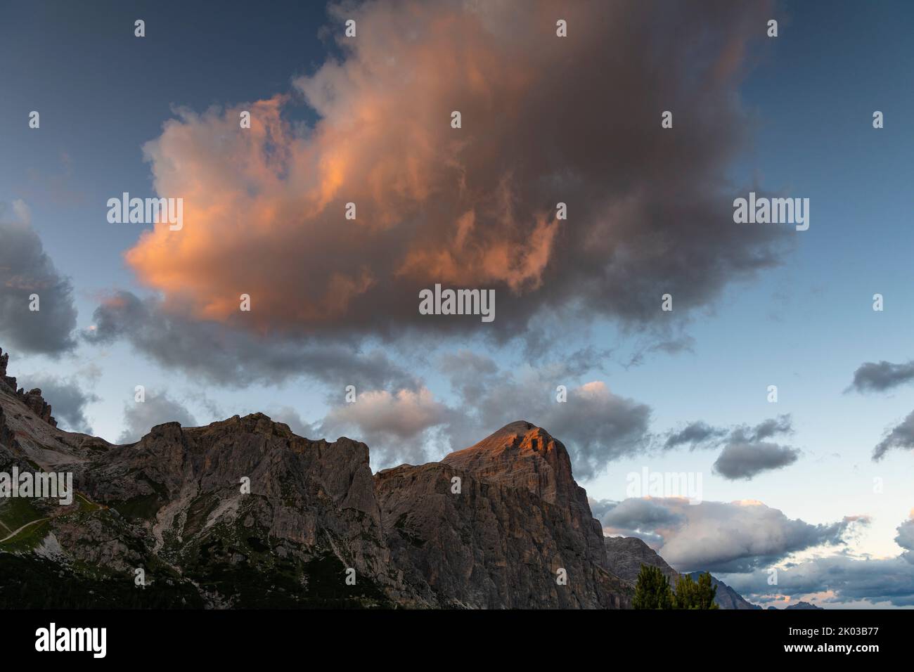 Sunset in the Dolomites Stock Photo - Alamy