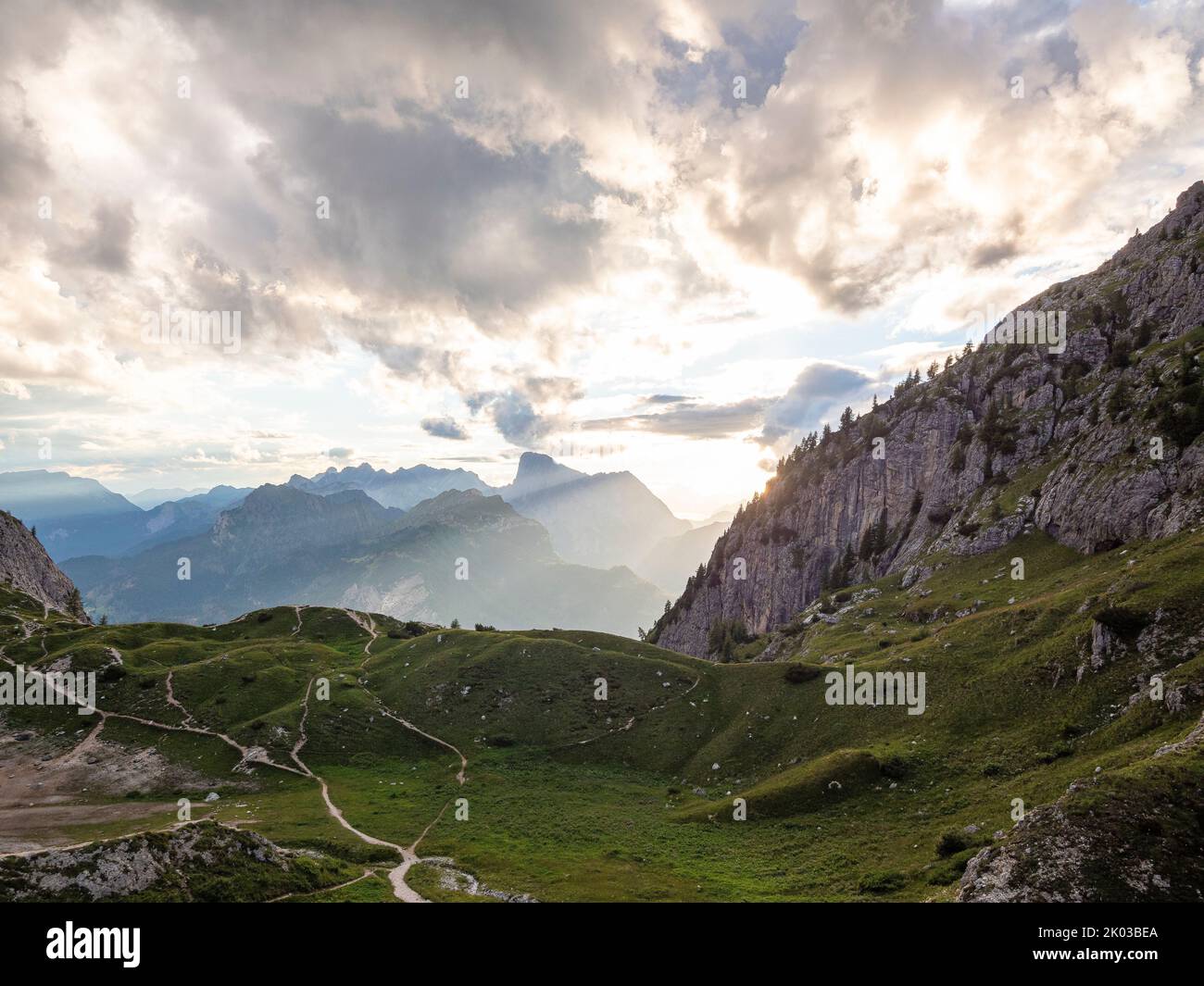 View of Lago Coldai and the Civetta Group Stock Photo - Alamy