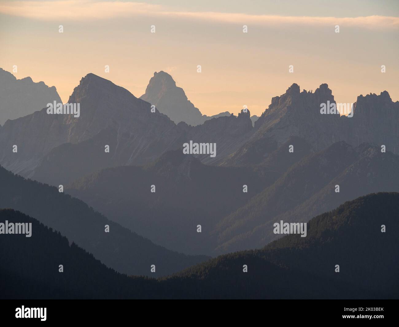 Sunrise at Rifugio Coldai with a view of the Dolomites Stock Photo - Alamy