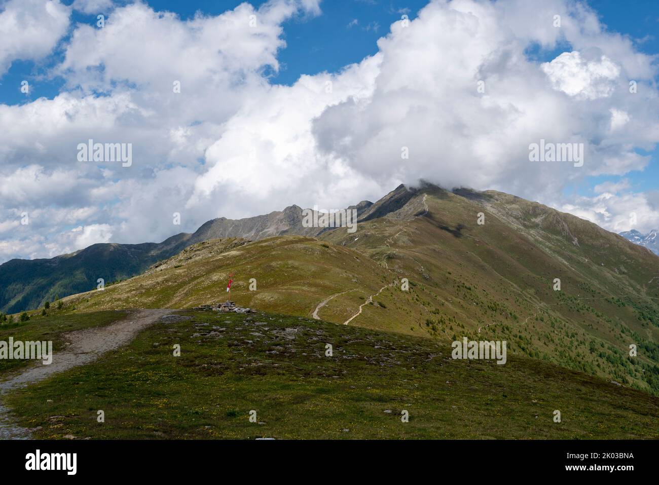 Ascent to Glanderspitze, European Long Distance Trail E5, Alpine ...
