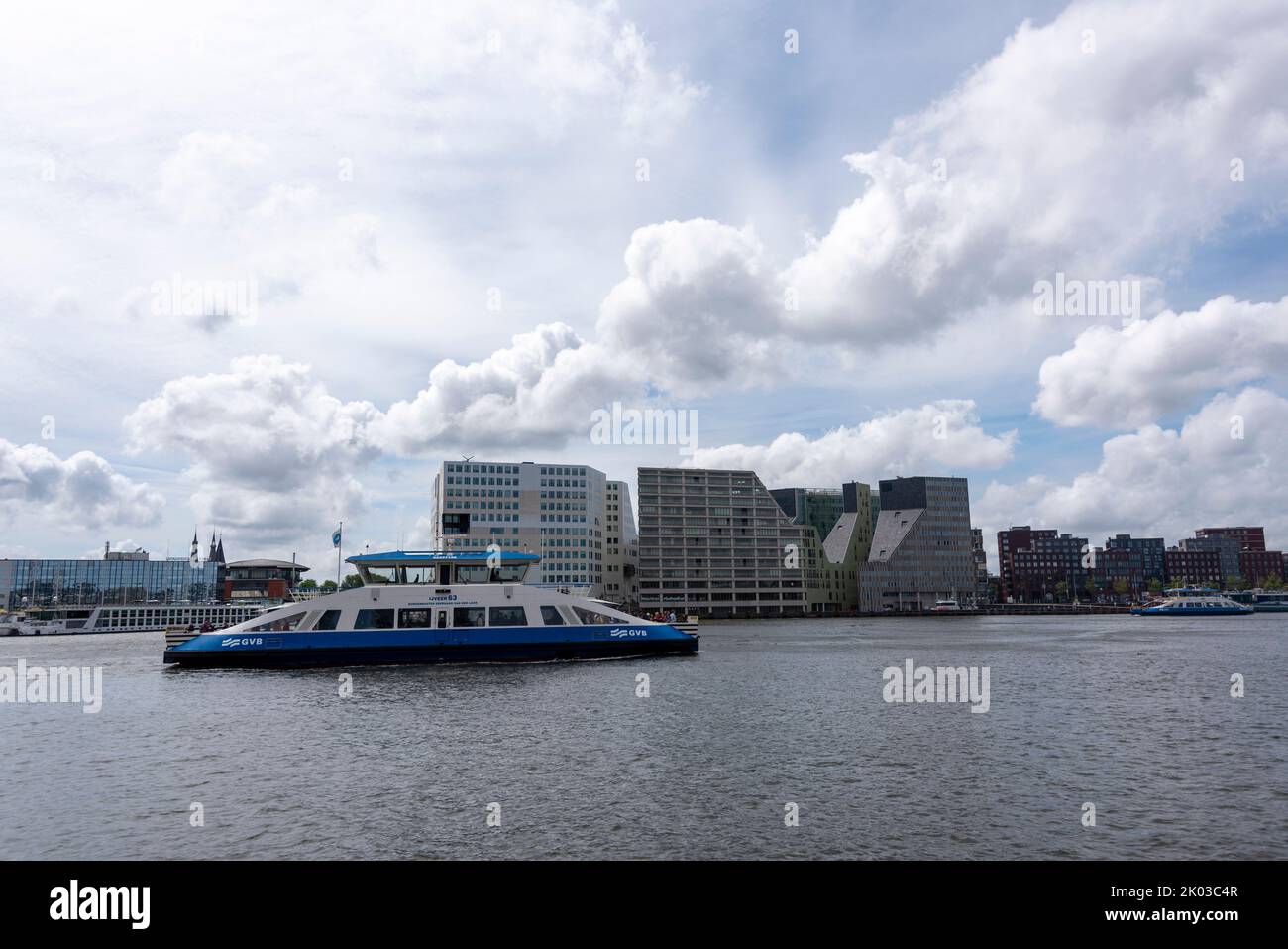 Ferry on the IJ, Noord district, Amsterdam, Noord-Holland, Netherlands ...