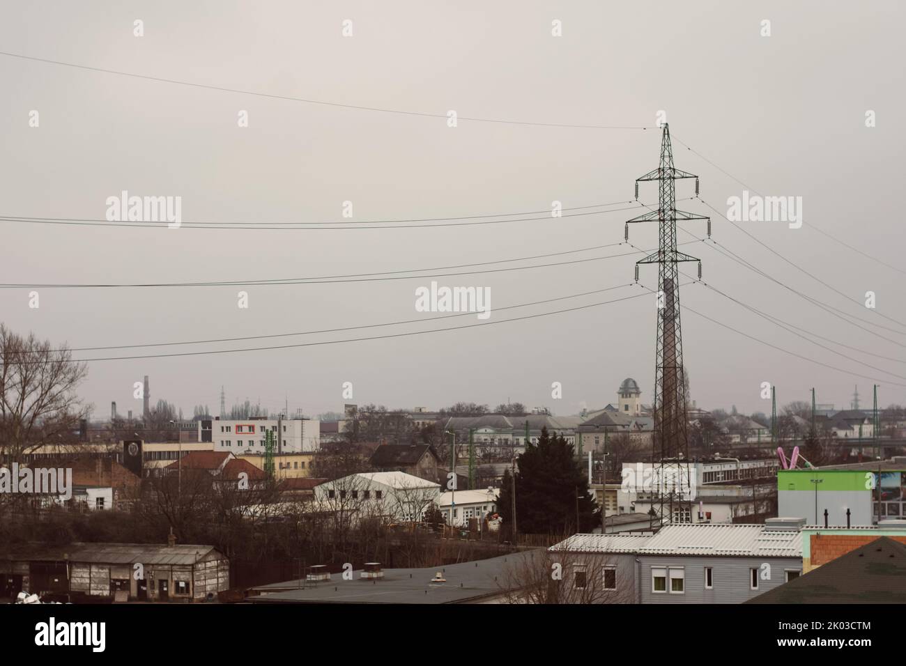 Factory city part of the town, cloudy weather Stock Photo - Alamy