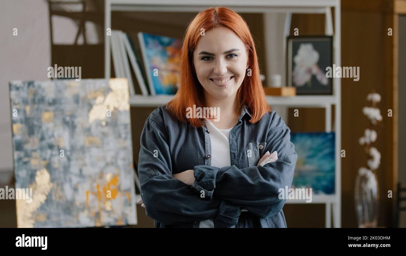 Front view headshot close up Caucasian smiling toothy happy painter ... Front view headshot close up Caucasian smiling toothy happy painter ...