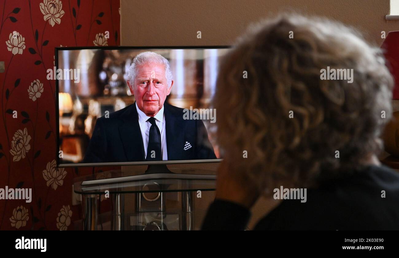 King charles on television hi-res stock photography and images - Alamy