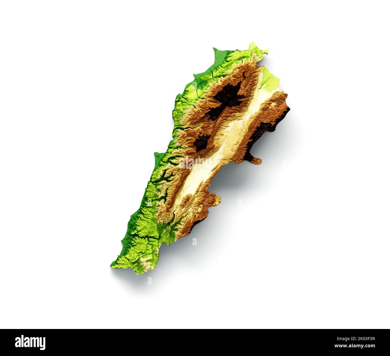 A 3D rendering of the Lebanon map Geography Cartography and topology ...