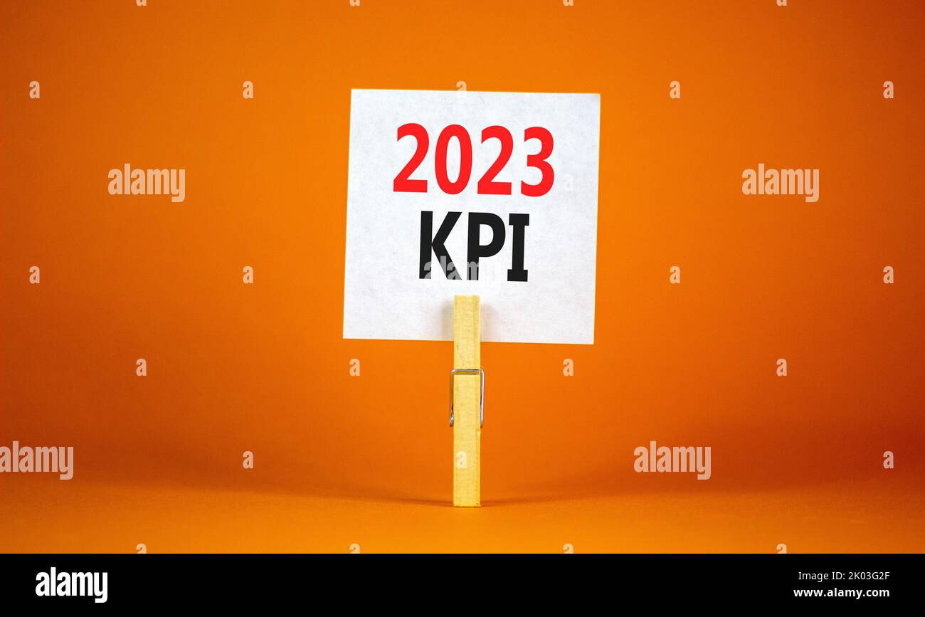 KPI, key performance indicator symbol. White paper with words KPI 2023 ...