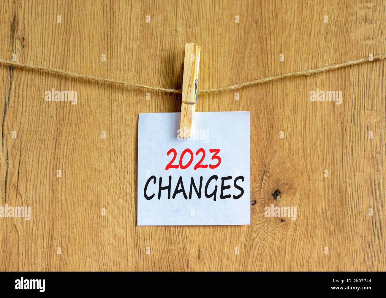 2023 Changes symbol. White paper with words 2023 Changes, clip on ...