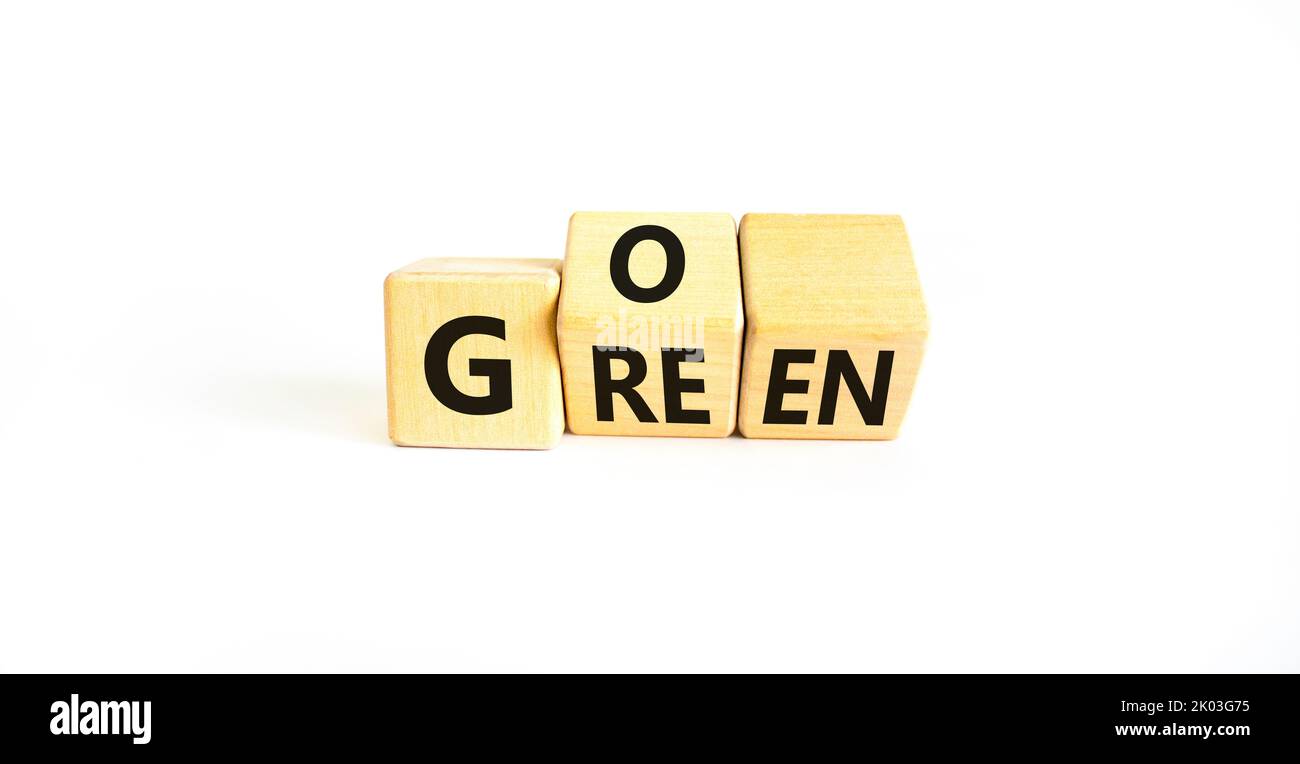 Ecology and go green symbol. Concept words Go green on wooden cubes ...