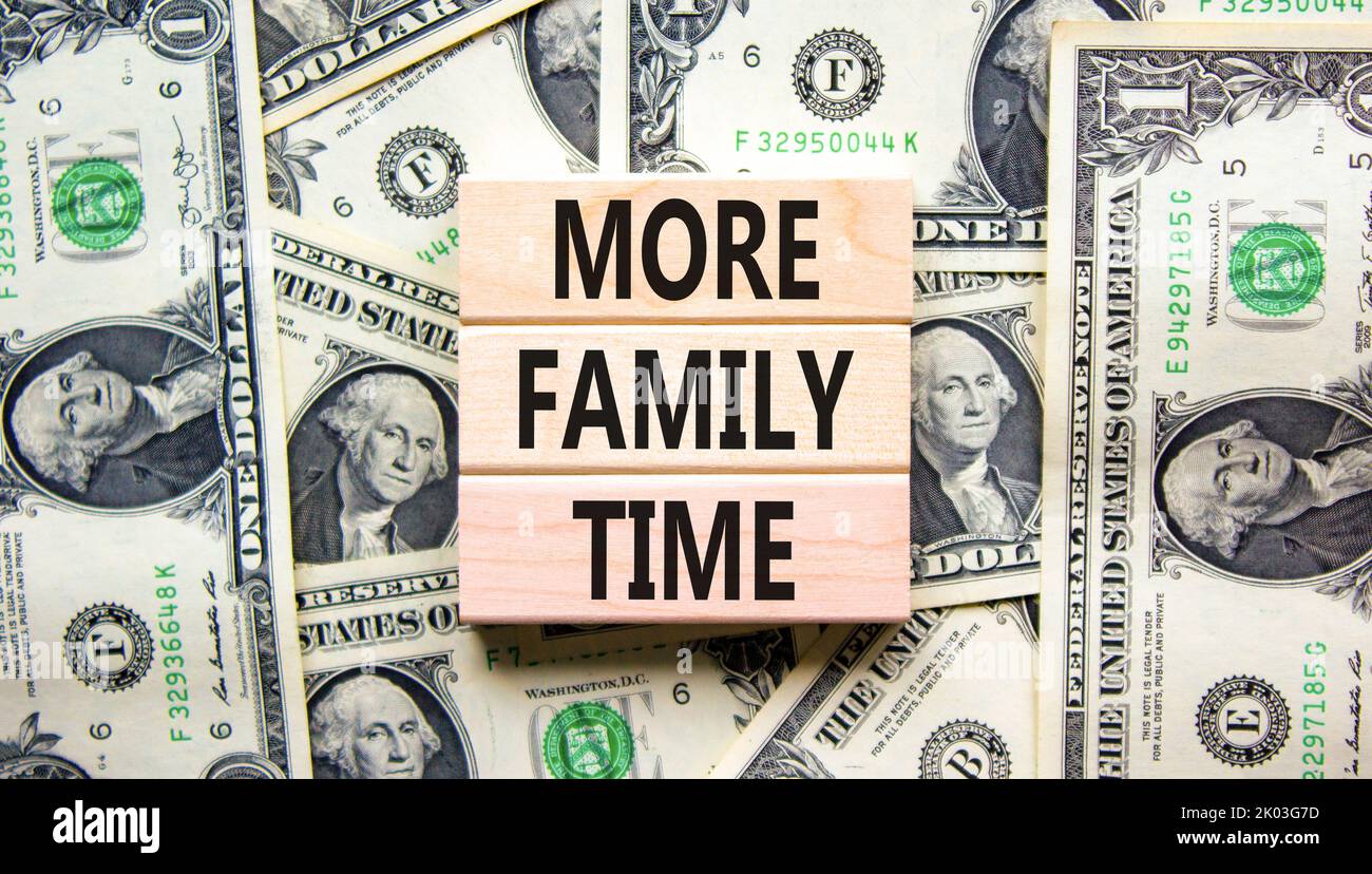 More family time and support symbol. Concept words More family time on ...