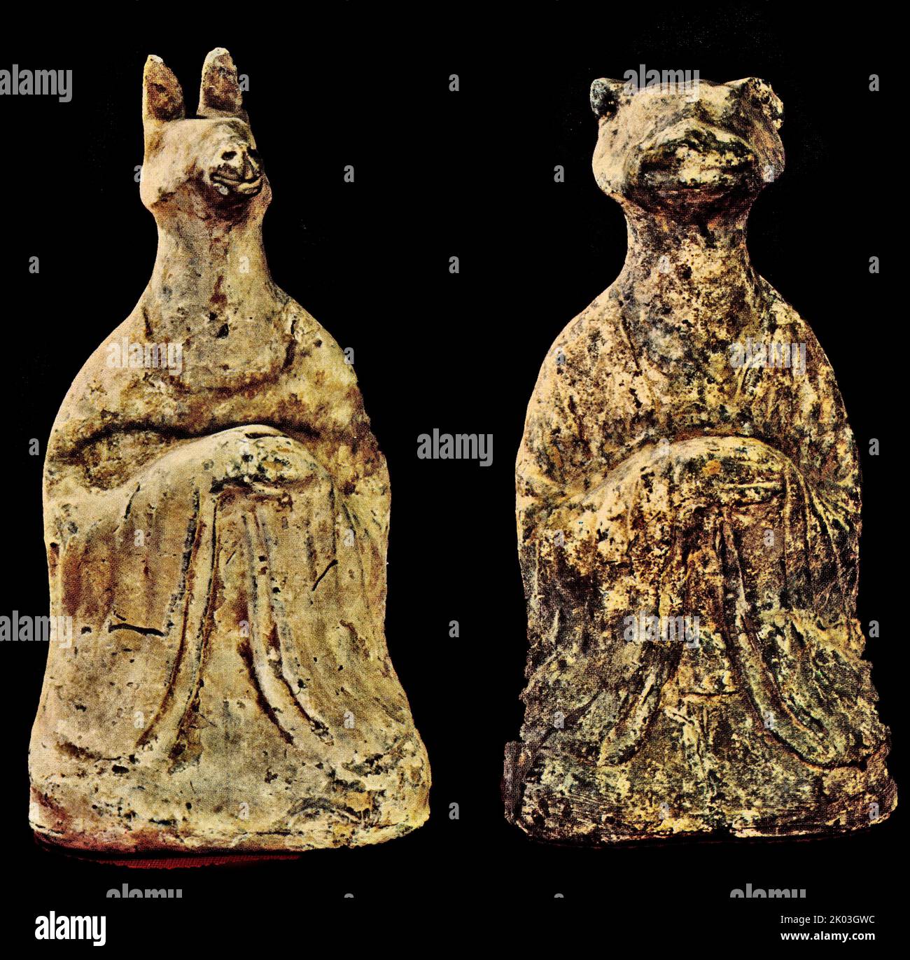 Eastern Han Dynasty, figurines of gods, Yin and Mao. Yin is a god with ...