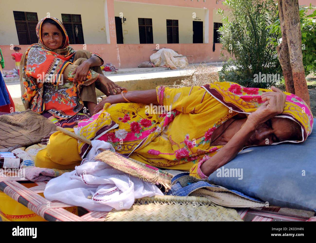 Flood affected people are living in very bad conditions, at a flood ...