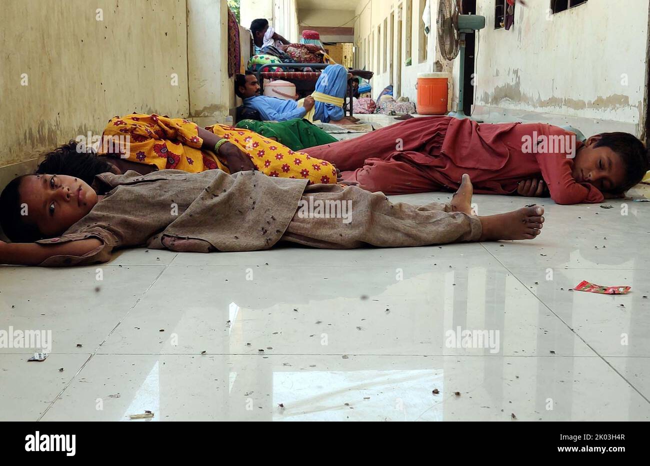 Flood affected people are living in very bad conditions, at a flood ...