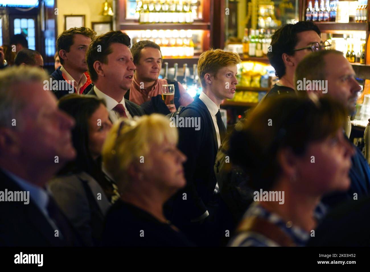 People in The Westminster Arms pub in central London, watching King ...