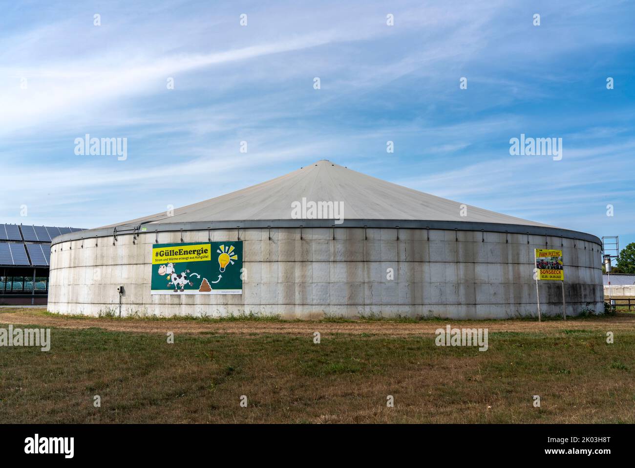 Farm with biogas plant, manure energy, cowshed with solar roof, near ...