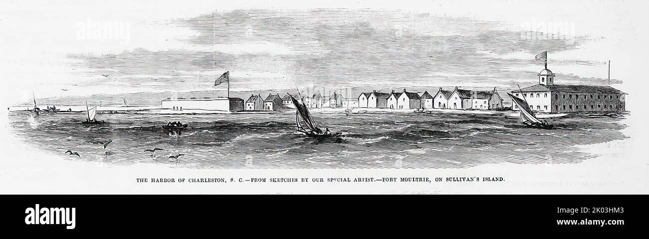 The harbor of Charleston, South Carolina - Fort Moultrie, on Sullivan's ...