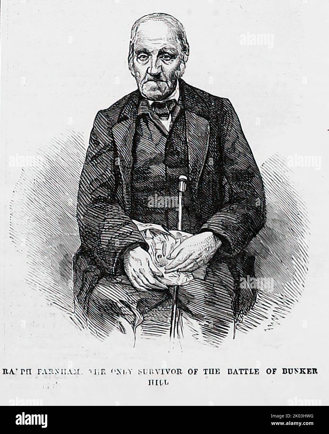 Portrait of Ralph Farhman, last survivor of the Battle of Bunker Hill ...