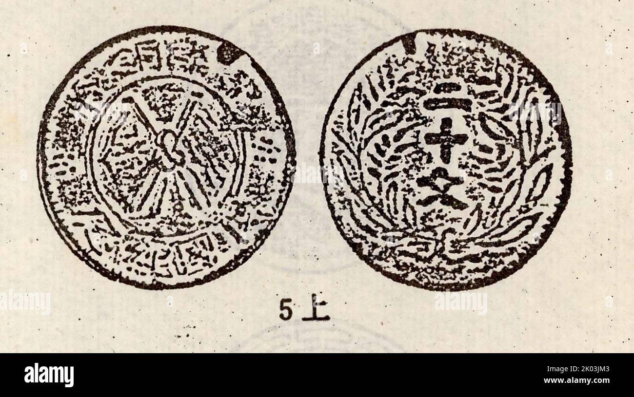 In the eighth year of the Republic of China, Gansu Chinese copper coins ...