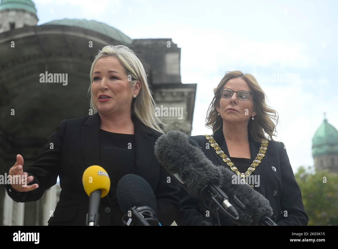 Sinn Fein Leader Michelle O'Neill and Belfast Mayor Councillor ...