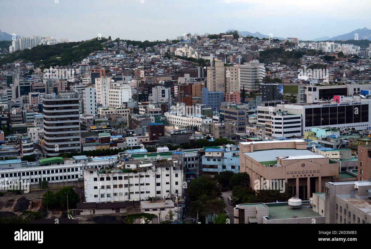 Apartment blocks are the predominant housing format in Seoul, South ...