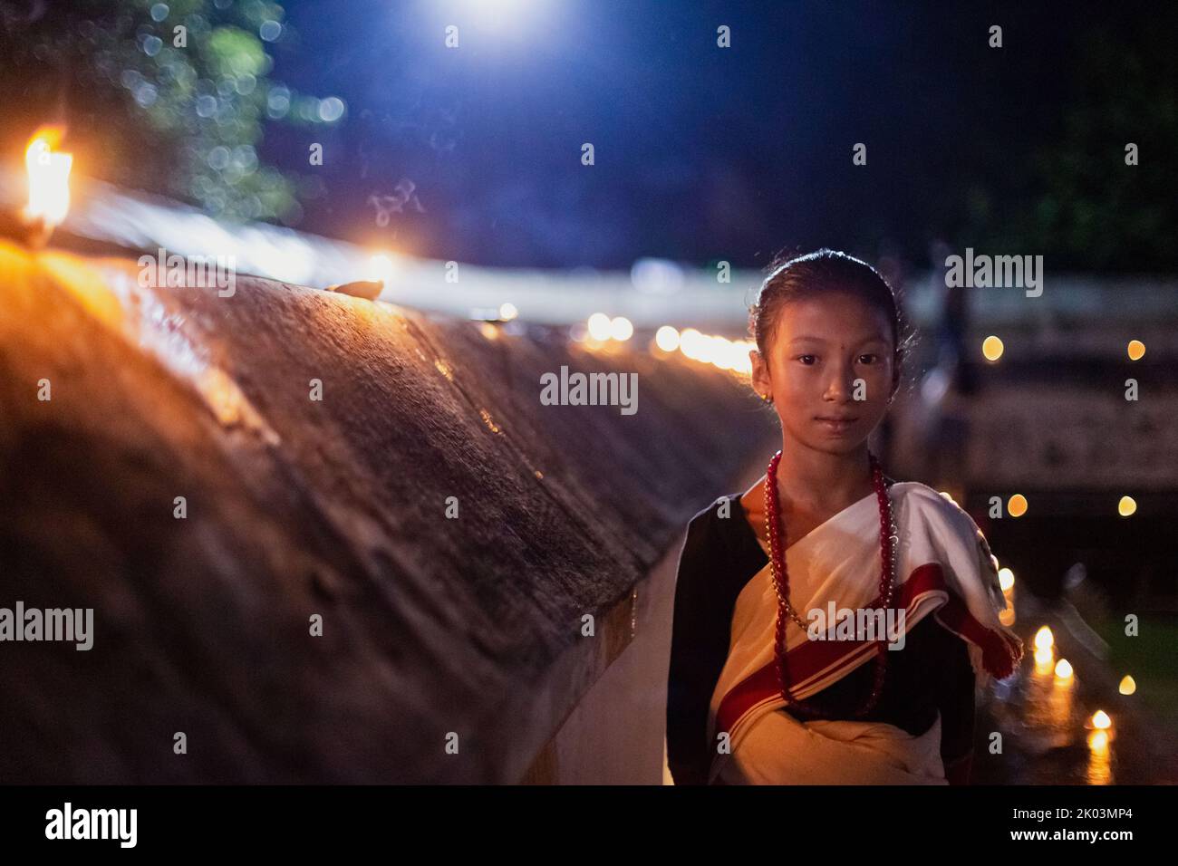 Bhaktapur, Bagmati, Nepal. 9th Sep, 2022. Girl poses for a photograph ...