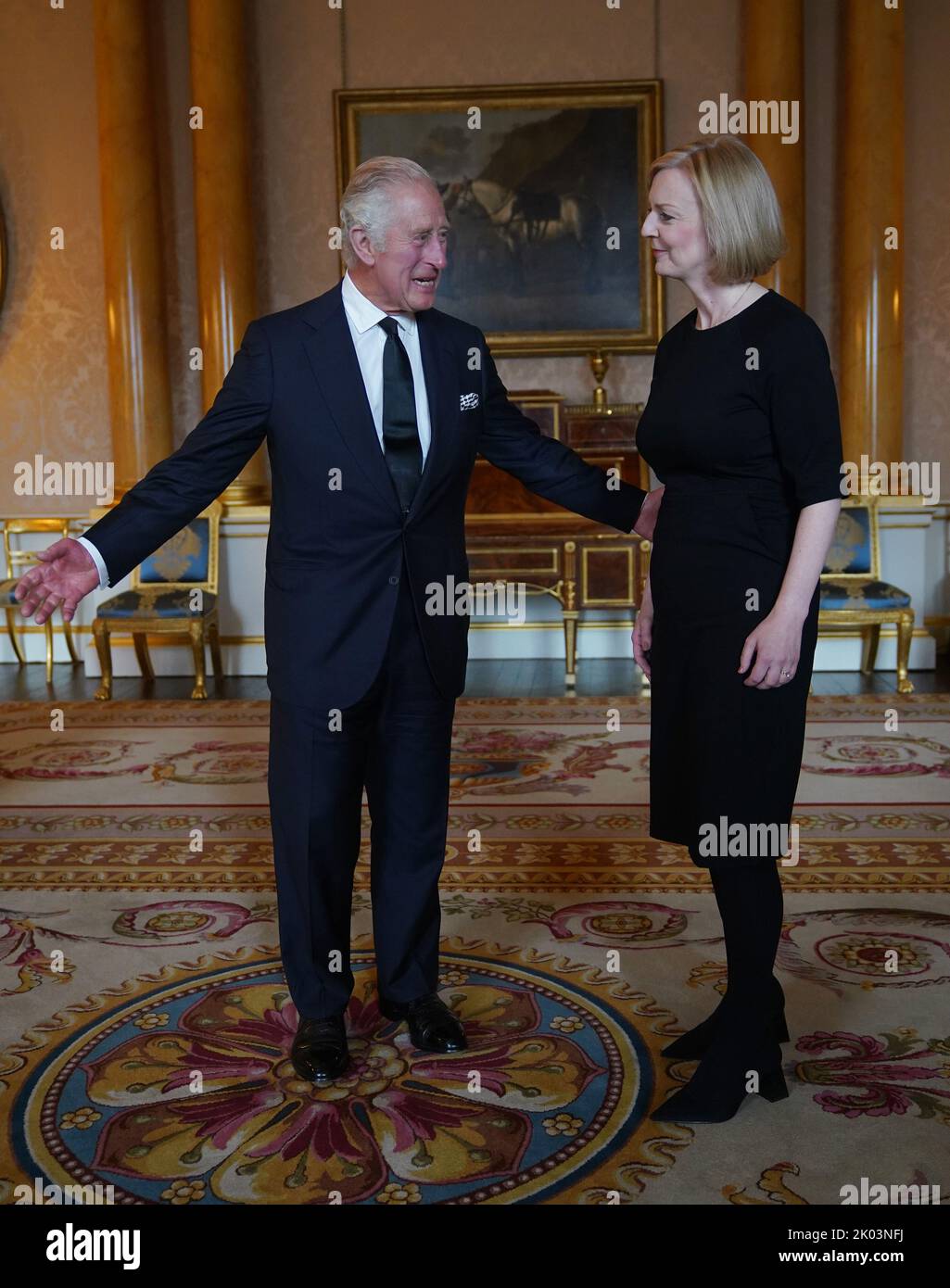 King Charles III during his first audience with Prime Minister Liz ...