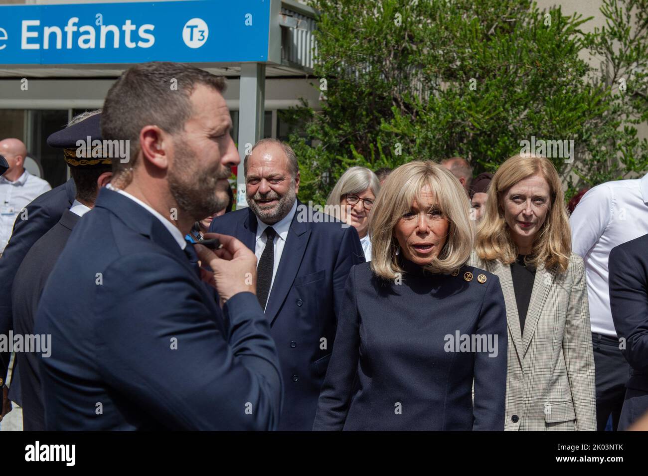 Marseille, France. 09th Sep, 2022. Brigitte Macron leaves the children ...