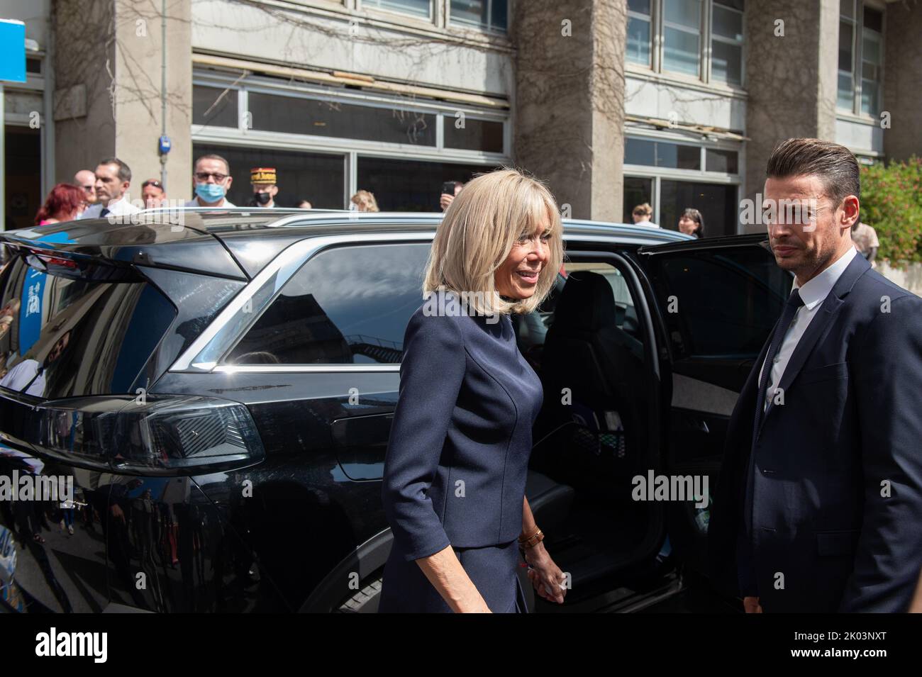 Marseille, France. 09th Sep, 2022. Brigitte Macron leaves the children ...