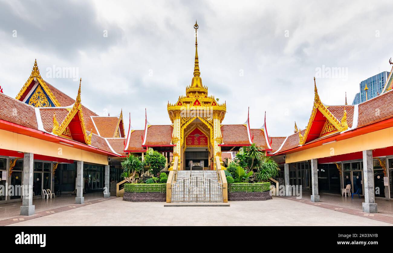 Beautiful gold and red building in Bangkok city, Thailand Stock Photo ...