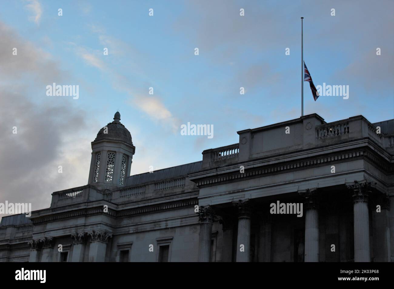 London, United Kingdom. 8th Sep, 2022. UK flag lowered to half-mast at ...